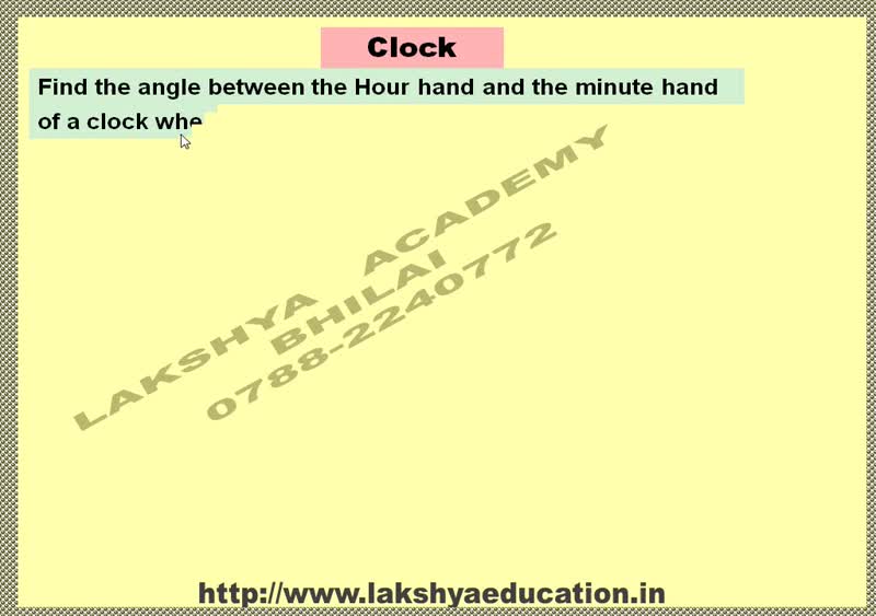 Reasoning (Hindi) Clock Part 1 Video Tutorial