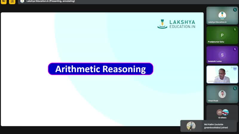 Reasoning Live Classes 2025 Arithmetic Reasoning Batch 3 - Part 1 : (19 ...
